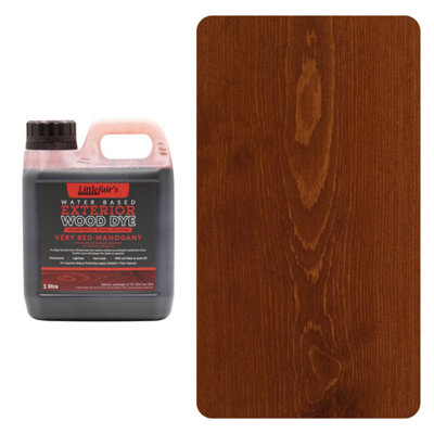 Exterior Wood Dye - Very Red Mahogany 1ltr - Littlefair's | DIY at B&Q