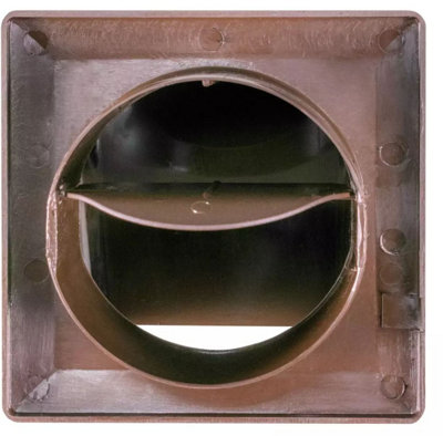 External Air Vent Hooded Duct Cover Gravity Flap Cowl Grille BROWN ...
