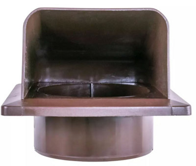 External Air Vent Hooded Duct Cover Gravity Flap Cowl Grille BROWN ...