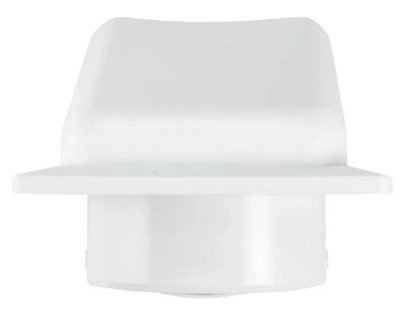 External Air Vent Hooded Duct Cover Gravity Flap Cowl Grille WHITE ...