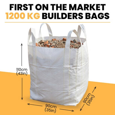 Extra Large 1.2 Tonne Builders Bag - Heavy-Duty Polypropylene Ton Bag ...