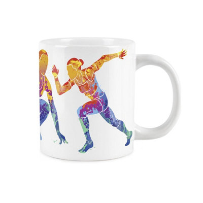Extra Large Big Running Jogging Mug Themed Abstract Paint Effect ...