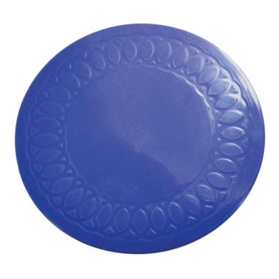 Extra Large Blue Silicone Rubber Non-Slip Coasters - 19cm Dishwasher Safe