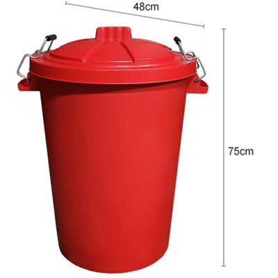 Extra Large Dustbin 80L with Clip Locking Lid Plastic Dustbin for Home ...