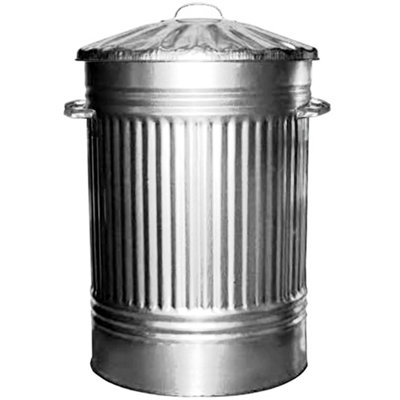 Extra Large Galvanised Bin Retro Style Bin - 130L Steel Bin
