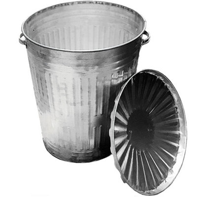Extra Large Galvanised Bin Retro Style Bin - 130L Steel Bin