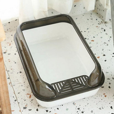 Extra Large High Sided Open Cat Litter Tray with Scoop - Deep Jumbo Loo ...