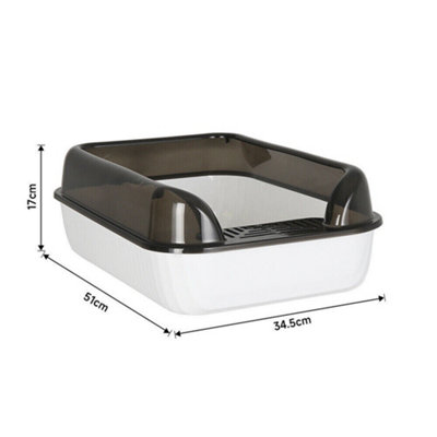 Extra Large High Sided Open Cat Litter Tray with Scoop - Deep Jumbo Loo ...