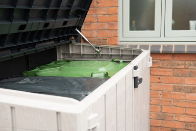 Extra Large Plastic Garden Storage Unit / Bin Store - 1200 litre grey