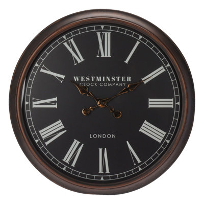 Extra Large Round Antique Roman Numerals Wall Clock 76cm 30in XL Black ...