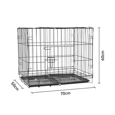 Extra Large Wire Dog Crate with 2 Doors and Tray 70cm(METAL)