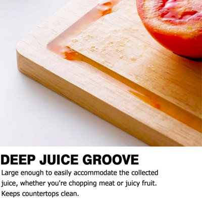 EXTRA LARGE WOODEN CHOPPING BOARD WITH JUICE GROOVE ORGANIC FOOD ...