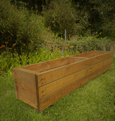 Extra Large Wooden Garden Planter Trough Outdoor Veg Pot Box 1200mm wide