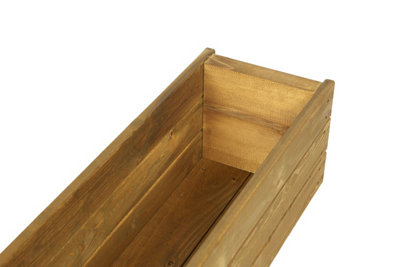 Extra Large Wooden Garden Planter Trough Outdoor Veg Pot Box 1200mm wide