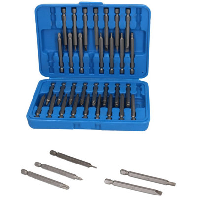 Extra Long 75mm Screwdriver Power Bit Set Phillips Pozi Hex Torx Flat ...