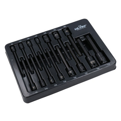 Extra Long Impacted Torx Star Bit Sockets Mixed Drive Set T6 - T70 15pc ...