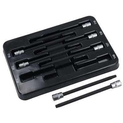 Extra Long Torx Star Impact Bit Sockets T10 - T40 1/4in. Drive 7pc ...