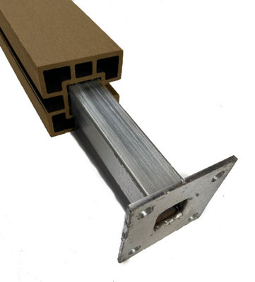 Extra Post For 6 Foot Brown Composite Heavy Duty Fence With Spacer ...