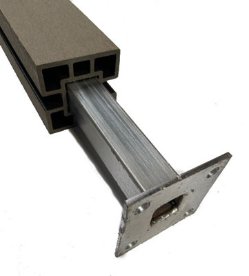 Extra Post For 6 Foot Grey Composite Heavy Duty Fence With Spacer Water ...