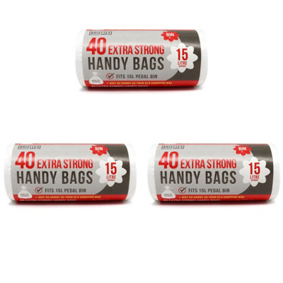 Extra Strong Handy Bag 15 Litre 40PCS x 3PK