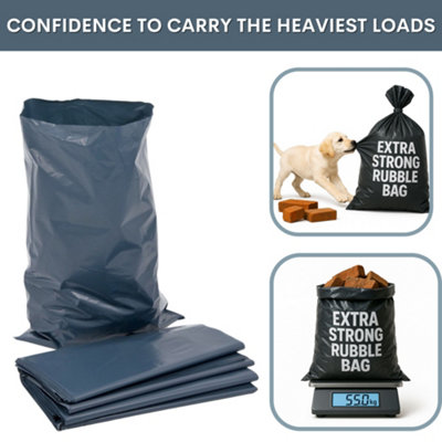 Extra Strong Rubble Sacks - 80 L capacity - 25 Rubble Bags - 100kg Load