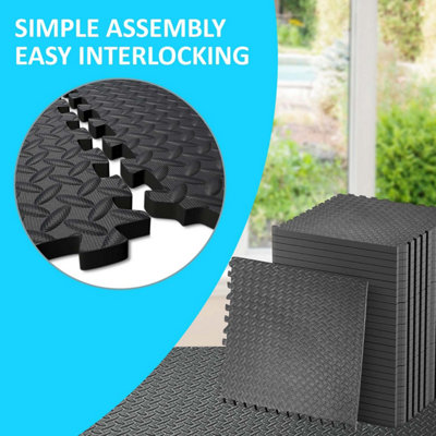 EXTRA THICK GYM FLOORING INTERLOCKING FLOOR MATS EVA SOFT FOAM MAT YOGA ...