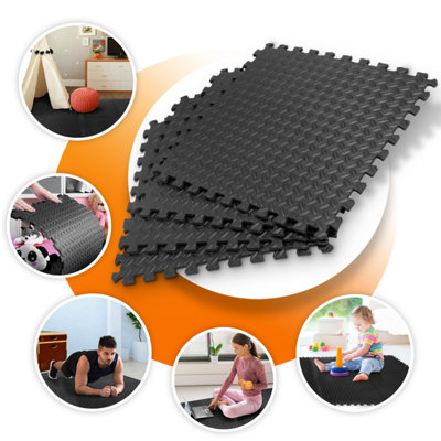 EXTRA THICK GYM FLOORING INTERLOCKING FLOOR MATS EVA SOFT FOAM MAT YOGA ...