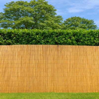 Extra Thick Natural Bamboo Reed FencePeeled Garden Screening Panels ...
