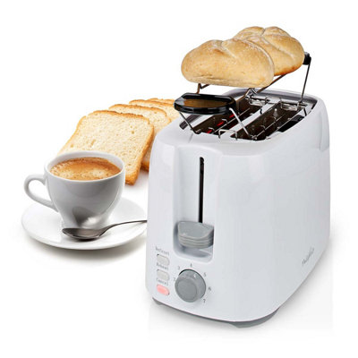 Extra-Wide Slot 2 Slice Toaster with Bun Warming Rack and Removable ...