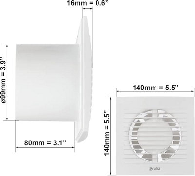 Extractor fan Kitchen 100mm, Bathroom, Garage Axial Ventilation fan ...