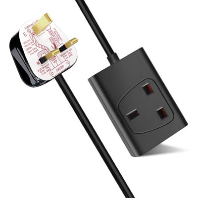 ExtraStar 1 Way 13A Extension Leads with Cable 3G1.25, 5M, Black