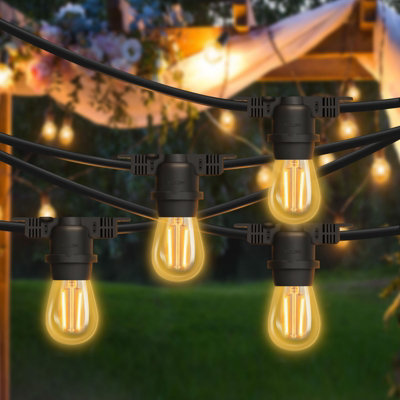 ExtraStar 10M Outdoor Garden String Light Holder for 15 E27 Bulbs, IP65 ...