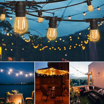 ExtraStar 10M Outdoor Garden String Light Holder for 15 E27 Bulbs, IP65 ...