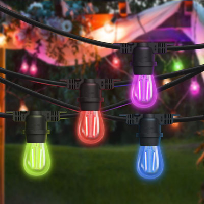 ExtraStar 10M Outdoor Garden String Light Holder for 15 E27 Bulbs, IP65 ...