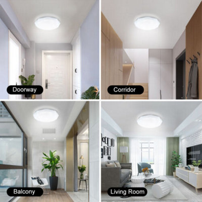 ExtraStar 12W 260mm LED Glitter Integrated Flush Ceiling Light, Daylight