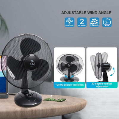 Extrastar 16 table fan Oscillating Black