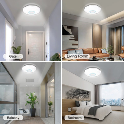 ExtraStar 18W 340mm LED Glitter Flush Ceiling Light, Daylight