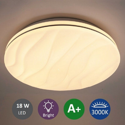 Extrastar 18W LED Integrated Flush Light Ceiling Light warm white 33cm ...