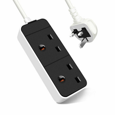 ExtraStar 2 Way 2 Meter Extension lead (Black),13A