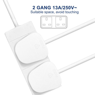ExtraStar 2 Way Extension Leads 2M white 13A