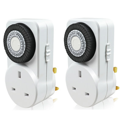 ExtraStar 24 Hour Plug-in Mechanical Timer, White