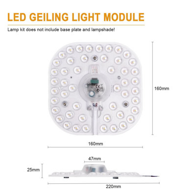 ExtraStar 24W LED square ceiling light module 160mm