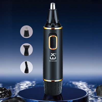 ExtraStar 3 in 1 Rechargeable Nose, Ear & Eyebrow Hair Trimmer, Black