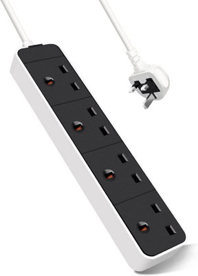 Extrastar 4 Way 5 Meter Extension lead (Black), 13A | DIY at B&Q