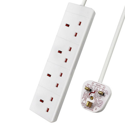 ExtraStar 4 Way Extension Leads 3M white 13A