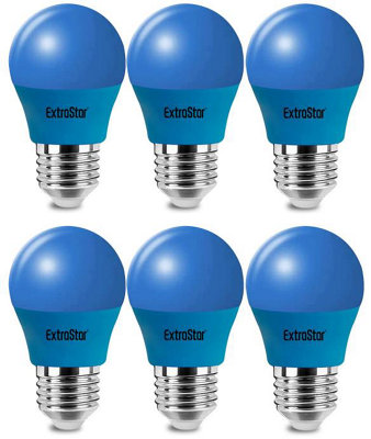 ExtraStar 4W BLUE LED Golf Ball Modern ColouBLUE Light Bulb E27 (Pack of 6)