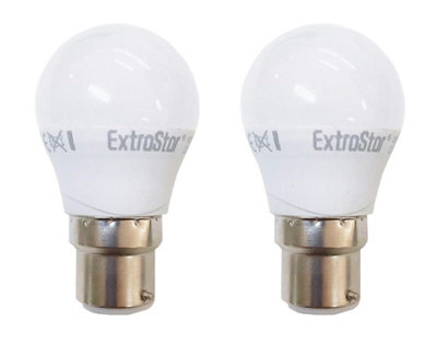 Extrastar 4W LED Ball Bulb B22 Warn white 3000K (pack of 2) | DIY at B&Q