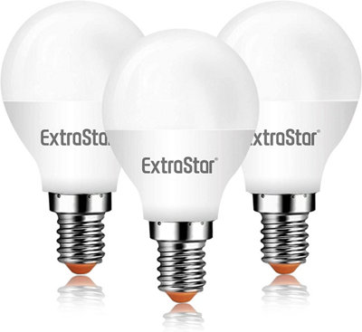 ExtraStar 4W LED G45 Golf Ball Bulb E14, 6500K Daylight (Pack of 3)