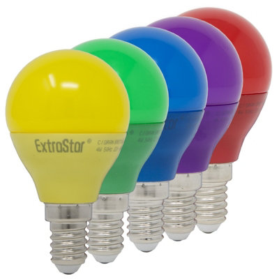 ExtraStar 4W Yellow LED Golf Ball Modern Coloured Light Bulb E14