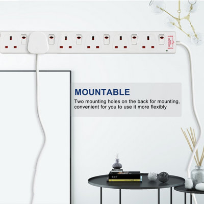 ExtraStar 6 Gang Individually Switched Surge-Protected Extension Lead ...